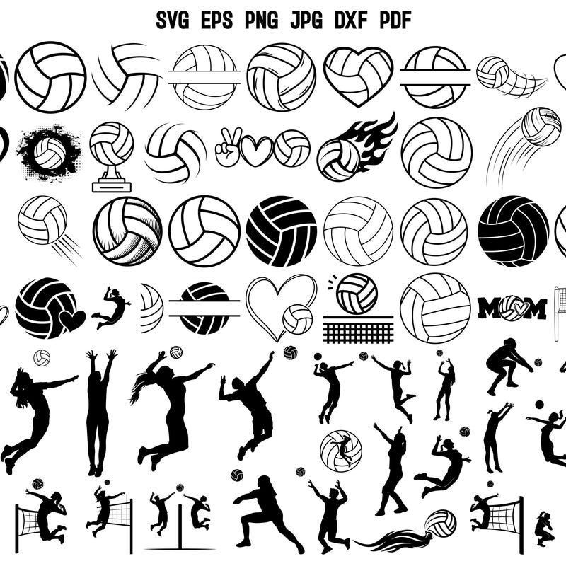 Volleyball Svg - Etsy