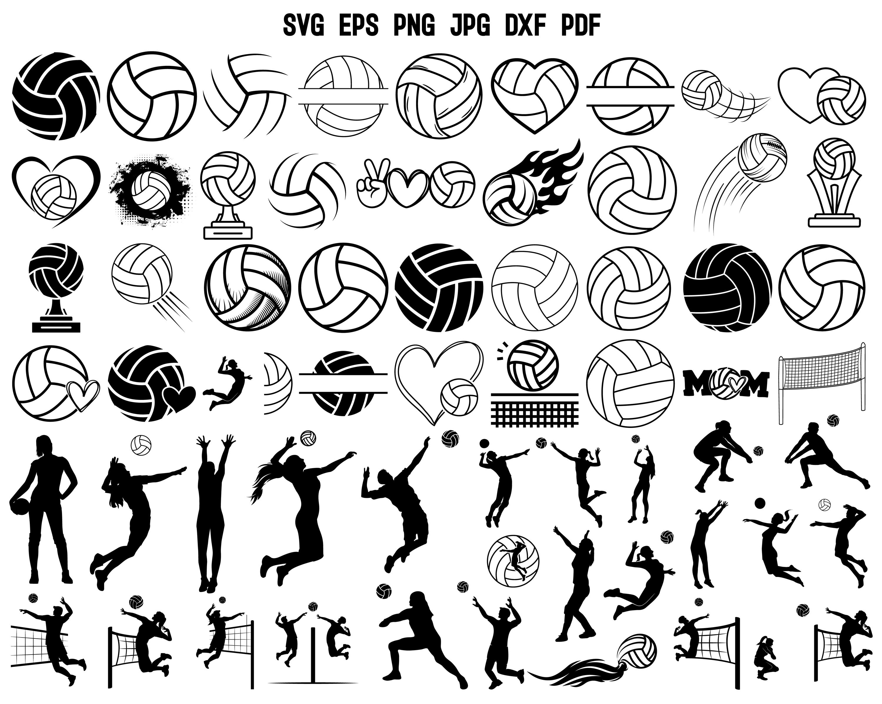 Volleyball Silhouette | Volleyball SVG | Volleyball Cut File ...