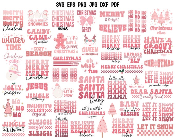 Coquette Christmas SVG | Christmas SVG | Pink Christmas SVG | Girly ...