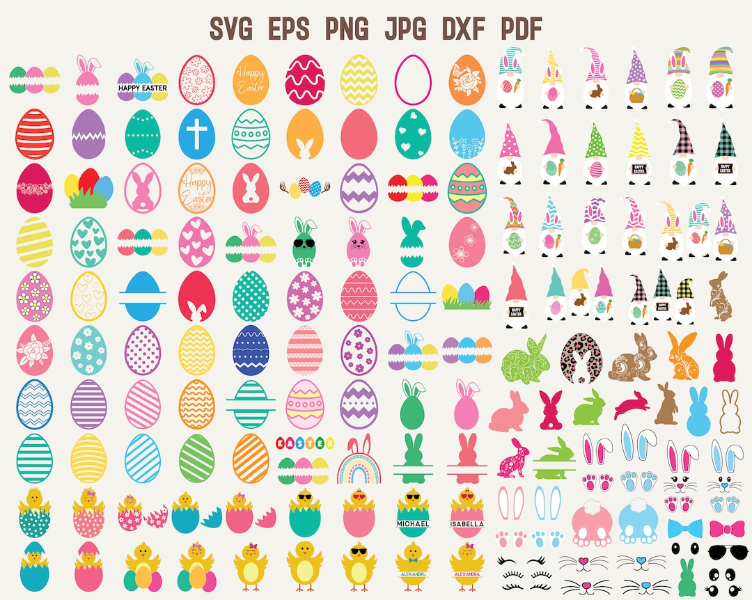 150 Easter SVG Bundle | Easter Eggs SVG | Easter Bunny SVG | Easter Cut ...