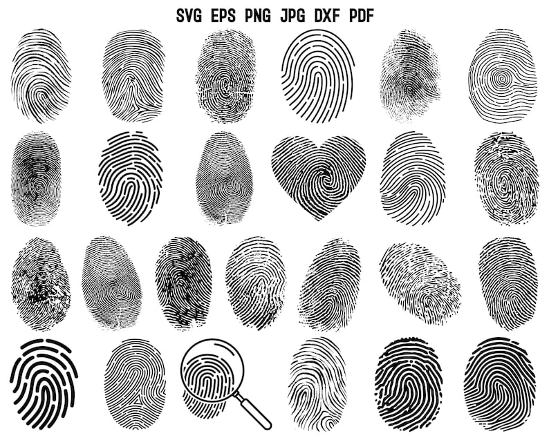 Fingerprint SVG | Fingerprint Silhouette | Thumbprint SVG | Biometric ...