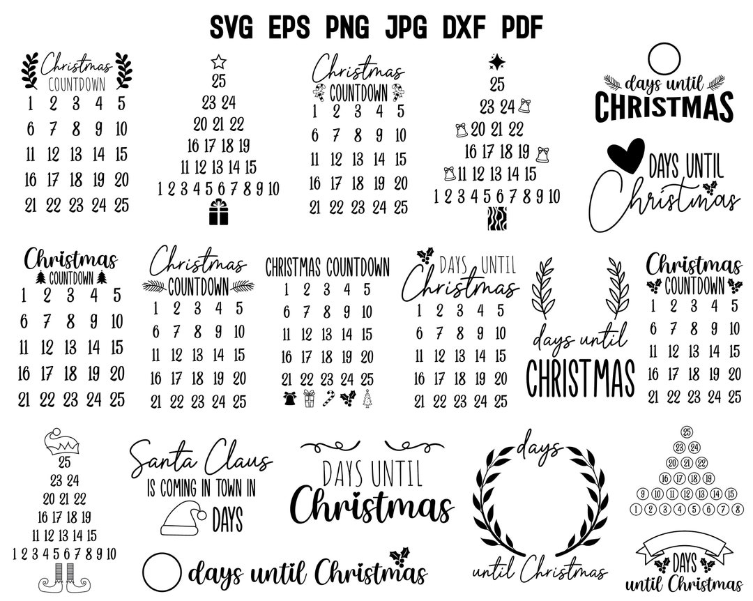 Christmas Countdown Svg Christmas Svg Christmas Advent Svg