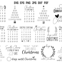 Christmas Cartoon Countdown Svg, Christmas Countdown Svg, Countdown ...