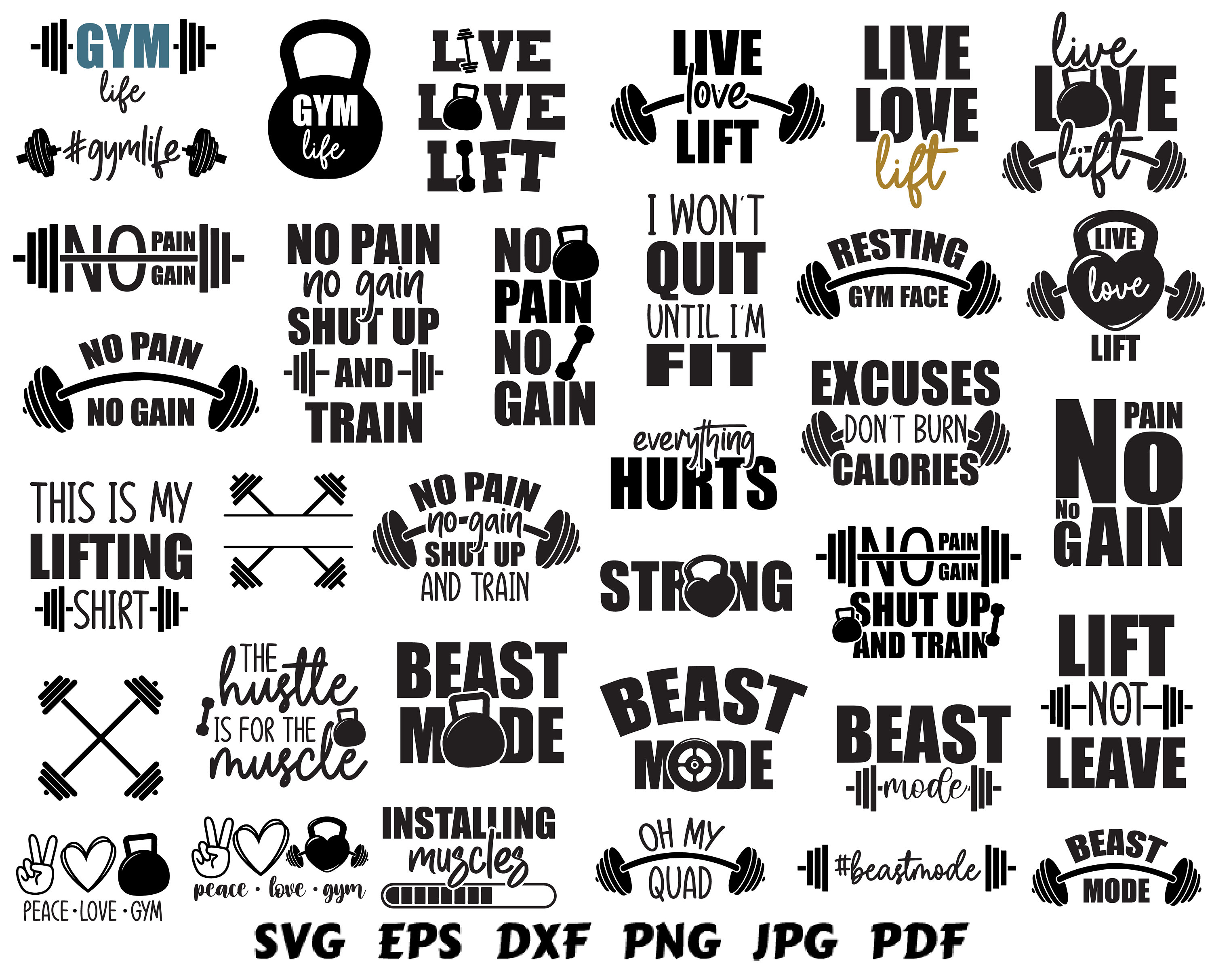 Gym Svg Bundle Workout Svg Fitness Svg Gym Quotes Svg Gym Cut - Etsy Canada