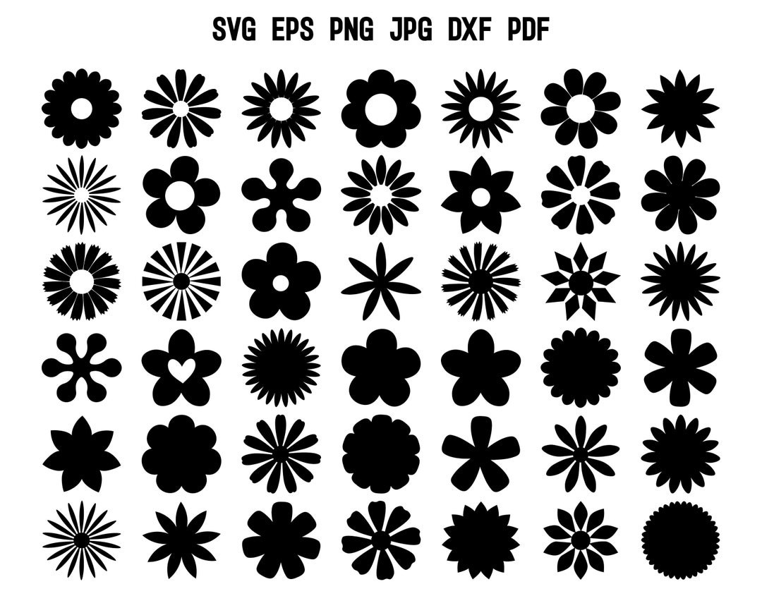 Retro Flower SVG | Gardening Flower SVG | Boho Flower SVG Cut File ...