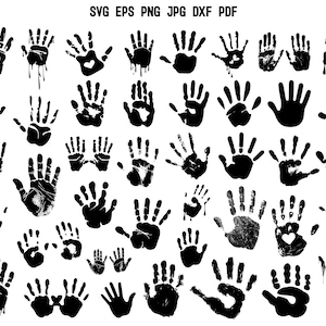 Hand Print SVG | Hand Print Cricut | Clipart | Handprints Cut File ...