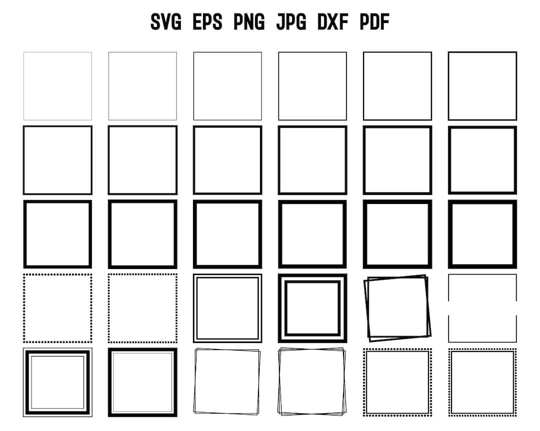 Square Frame SVG | Square SVG | Square Monogram SVG | Square Cut File ...