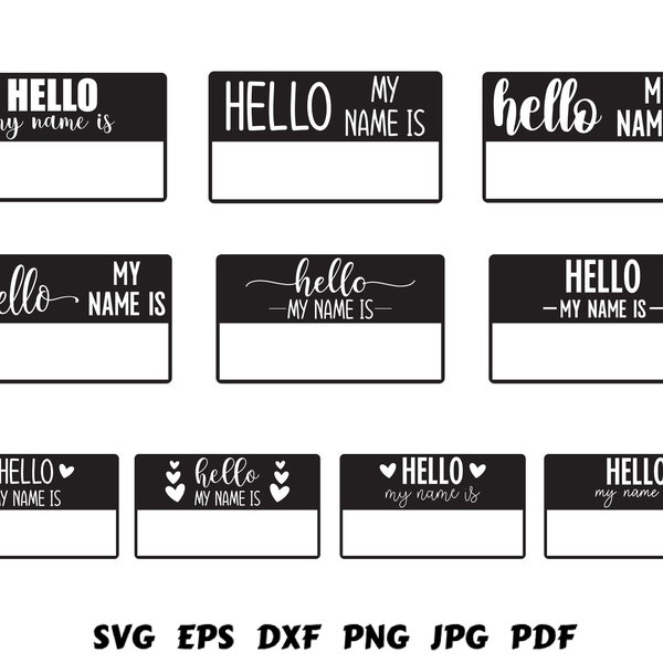 Hello My Name is Nametag - Etsy