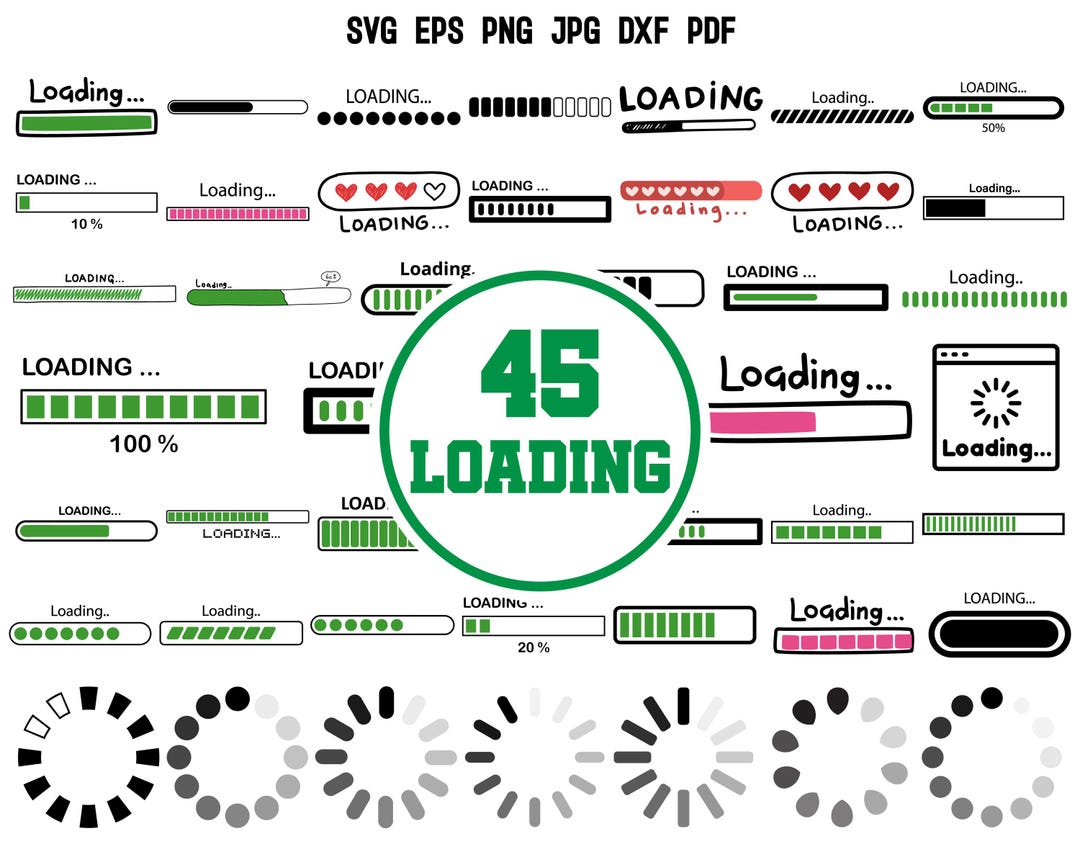 Loading SVG | Loading Cricut | Loading Clipart | Loading Design | Loading Bar Svg | Loading Icon ...