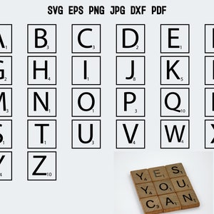 Scrabble Tiles SVG | Scrabble Tiles Cut File | Scrabble Tiles Letters ...