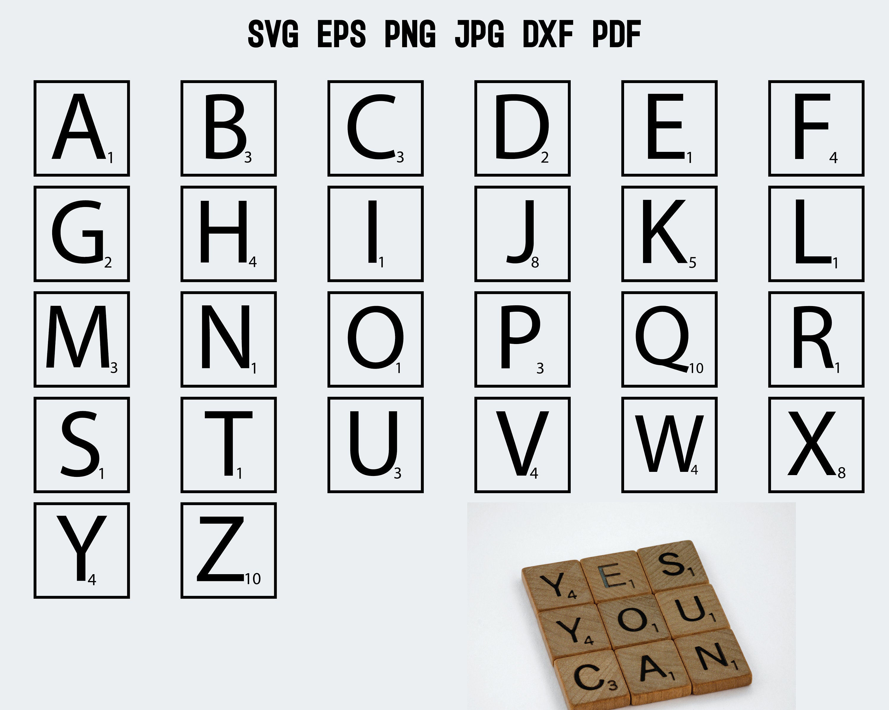 Scrabble Tiles SVG | Scrabble Tiles Cut File | Scrabble Tiles Letters ...