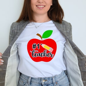 Number One Teacher Svg Teacher Svg Cut File Teacher Shirt Svg Teacher ...