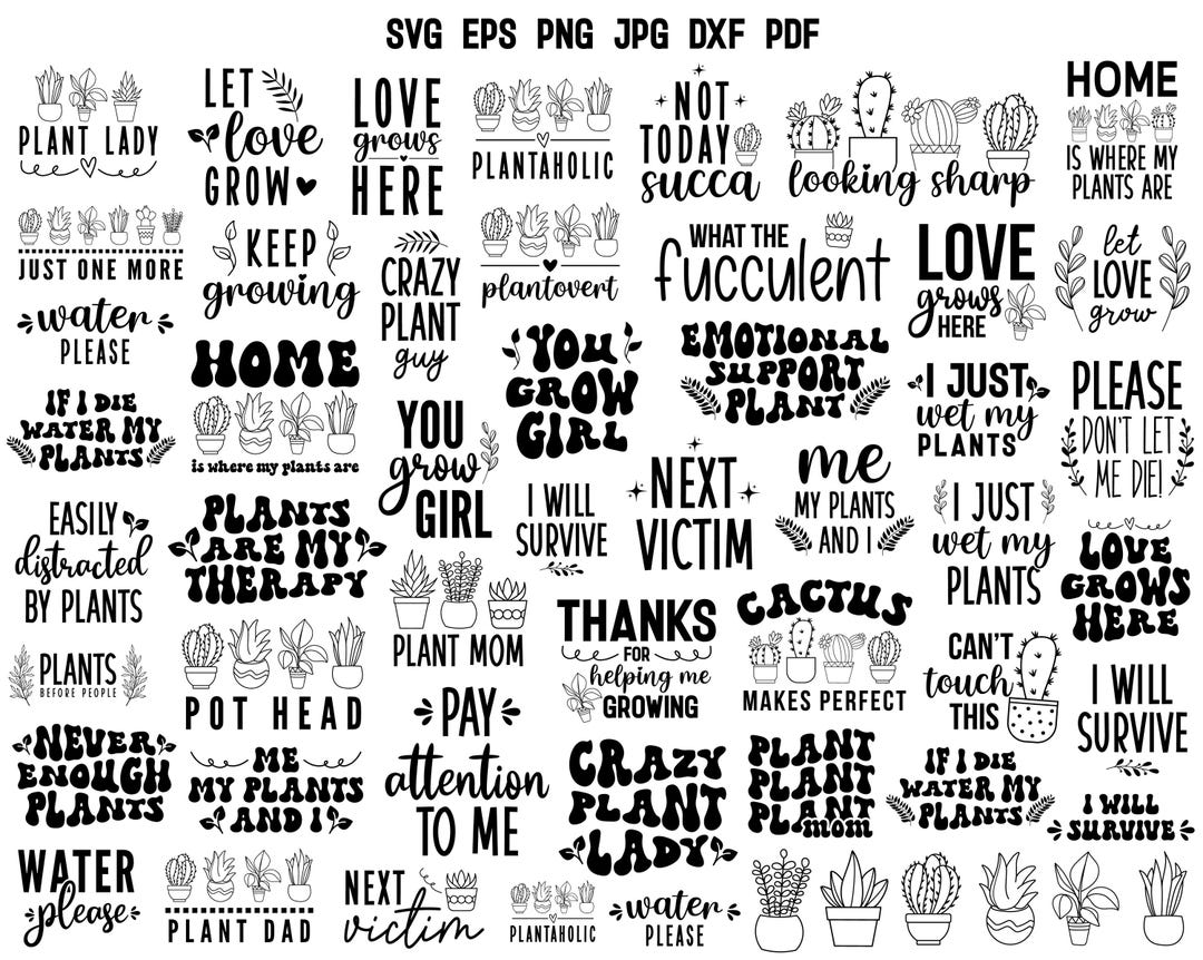 Plants SVG Bundle | Plant Lover SVG | Garden SVG | Plant Quotes Svg ...