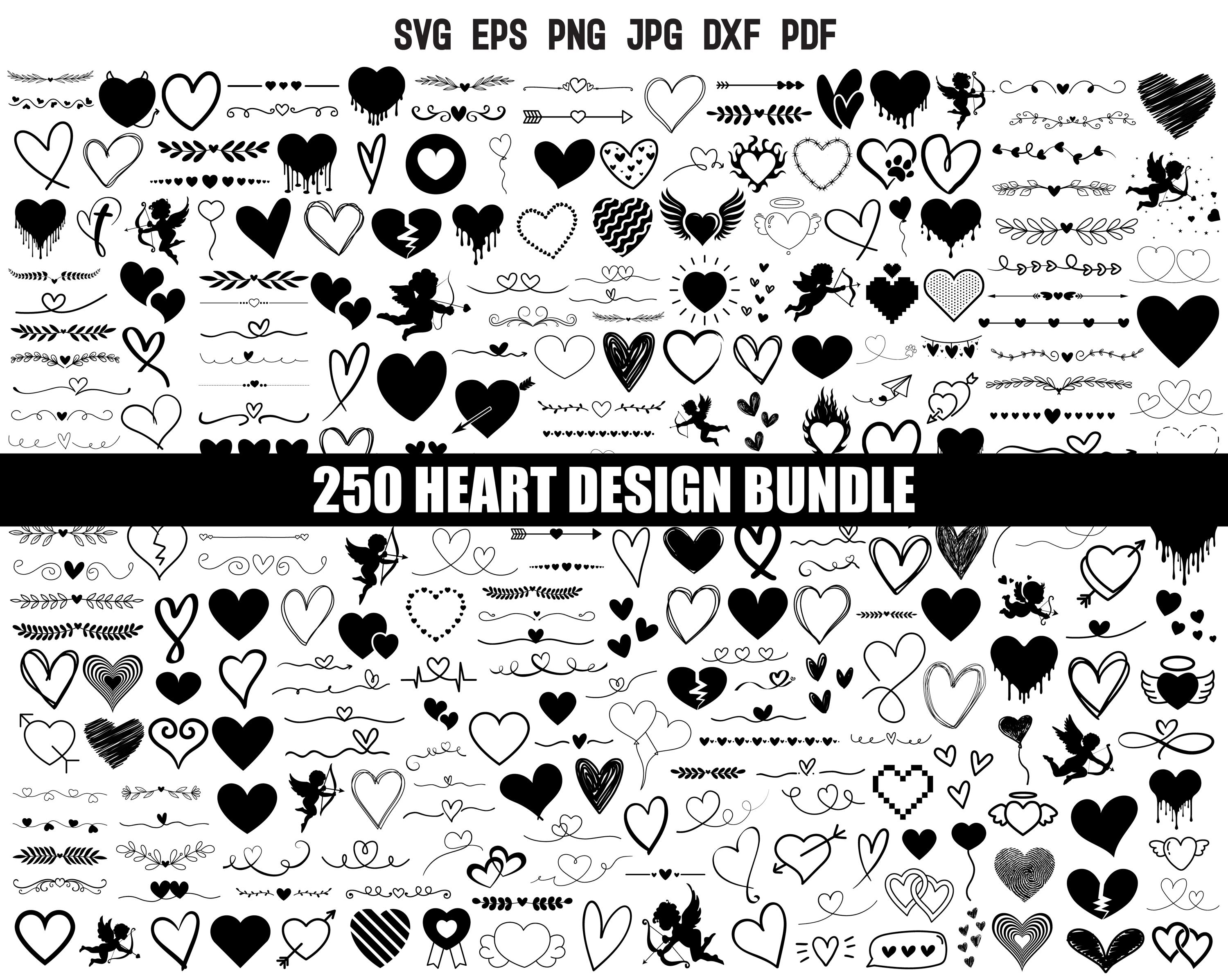 Heart SVG | Heart Text Divider SVG | Heart Border SVG | Cut File for ...
