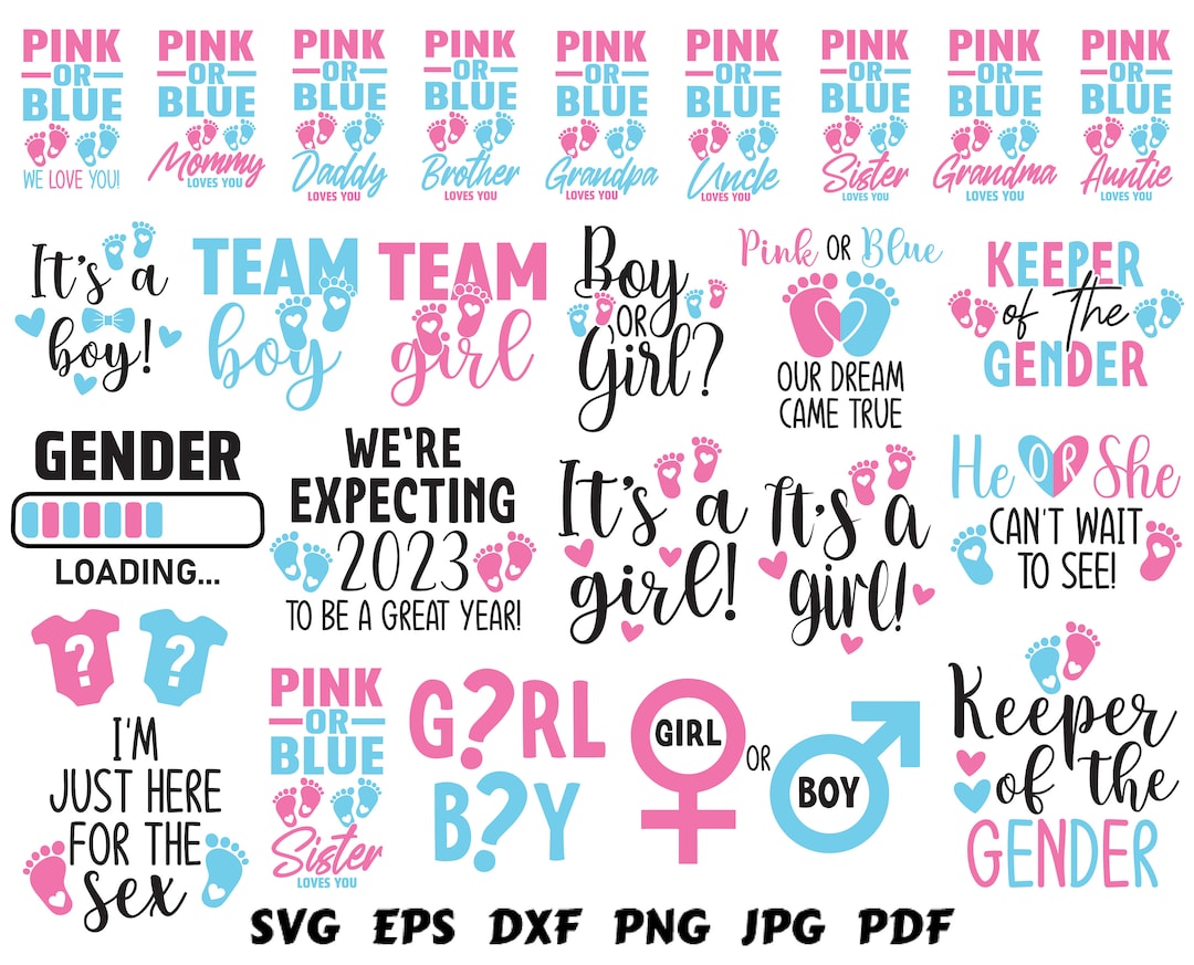 Pink or Blue Svg Gender Reveal Svg Baby Boy Svg Baby Girl Svg Keeper of ...