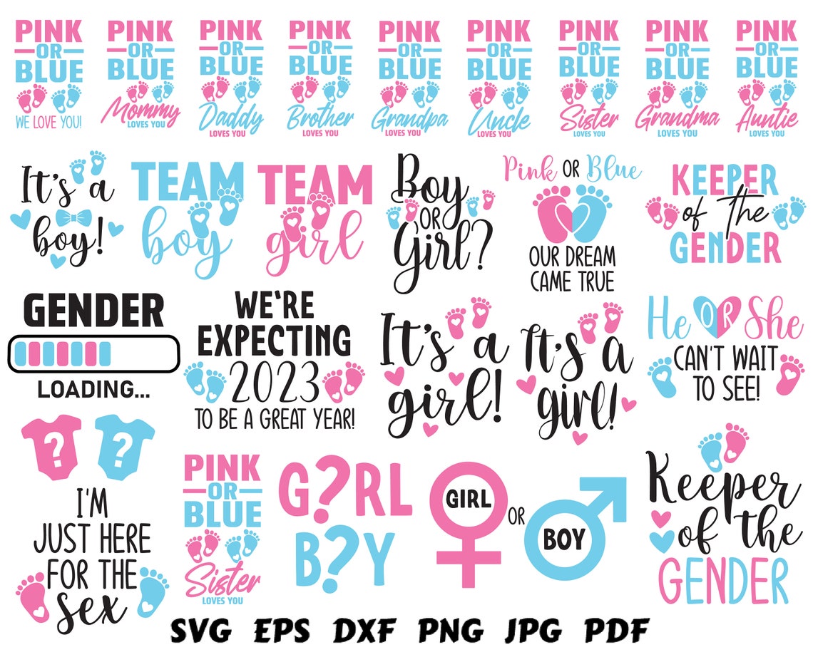 Pink or Blue Svg Gender Reveal Svg Baby Boy Svg Baby Girl Svg - Etsy