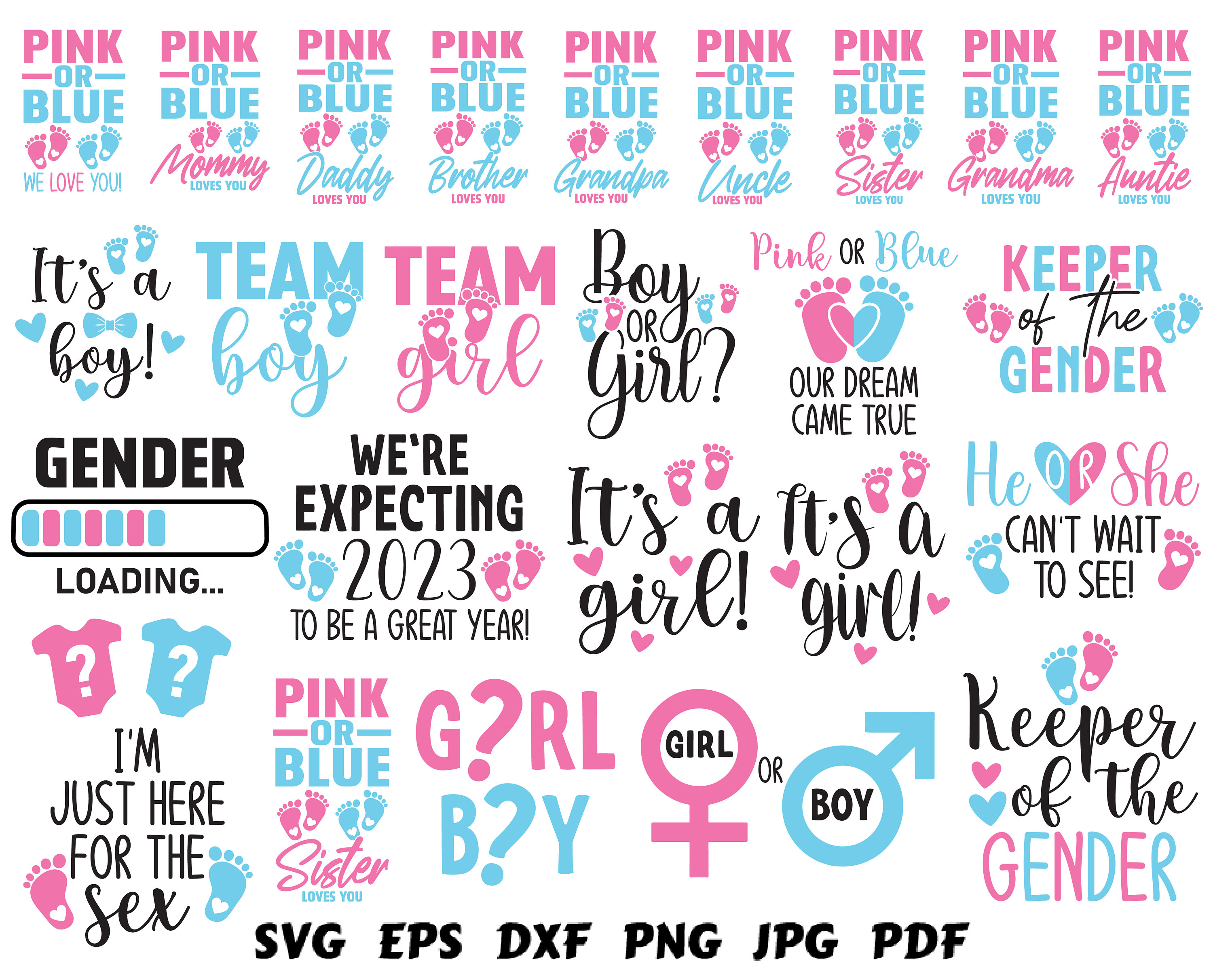 Pink or Blue Svg Gender Reveal Svg Baby Boy Svg Baby Girl Svg - Etsy ...
