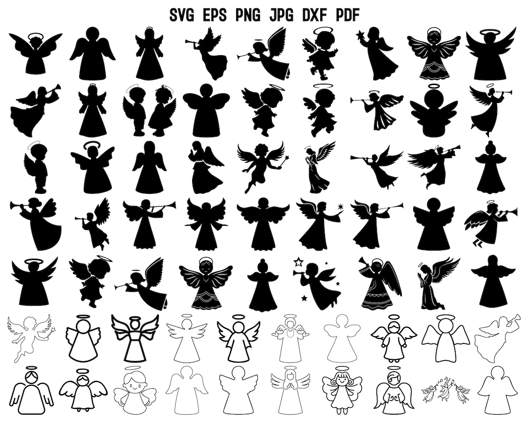 Christmas Angel SVG | Angels SVG | Angels Silhouette | Praying Angel ...