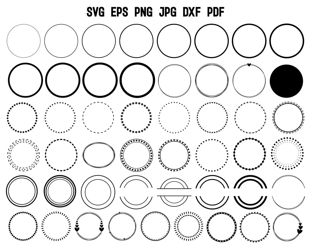 Circle Frame SVG | Double Circle Frame SVG | Circle SVG | Round Frame ...