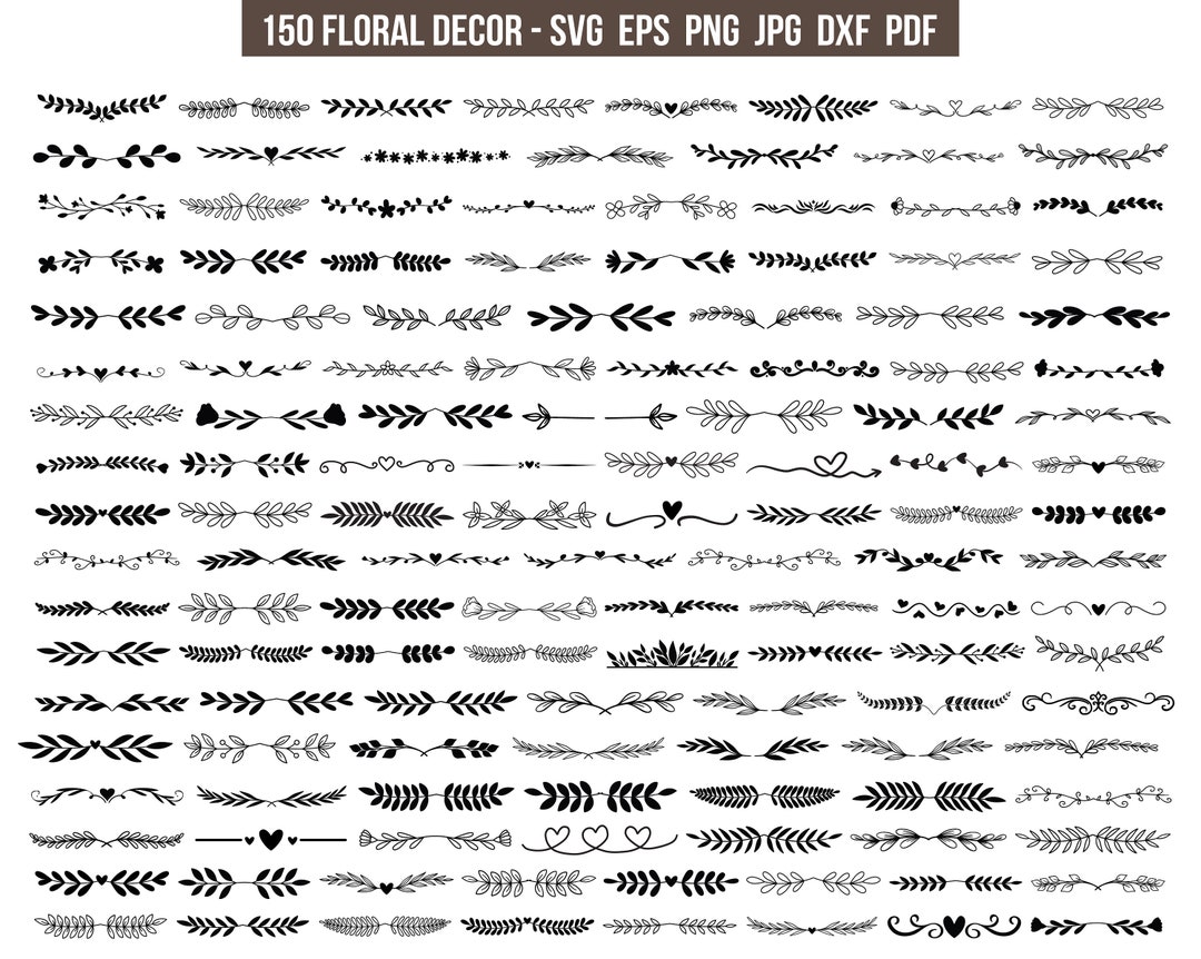 Decorative Text Divider SVG | Text Dividers SVG Cut File | Wedding ...