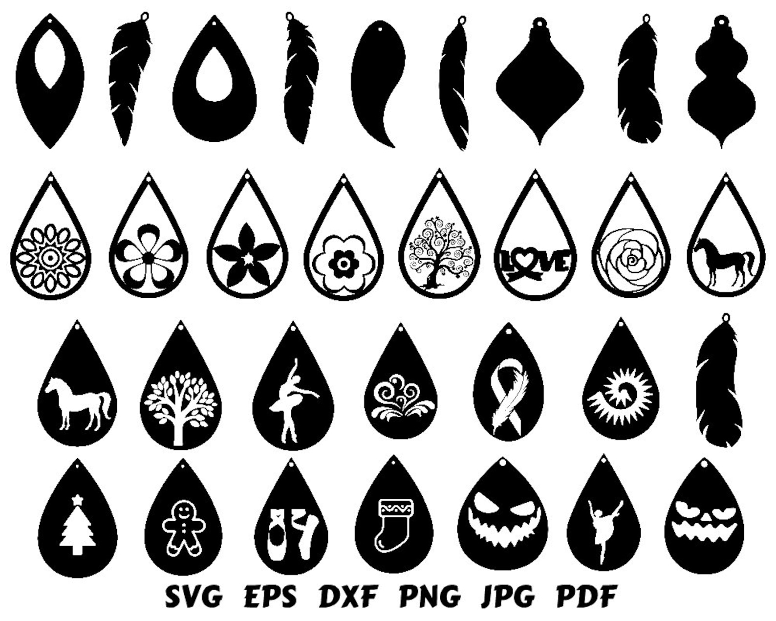 Earring Svg Bundle Leather Earrings Svg Earring Template | Etsy