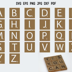 Scrabble Tiles SVG | Scrabble Tiles Cut File | Scrabble Tiles Letters ...