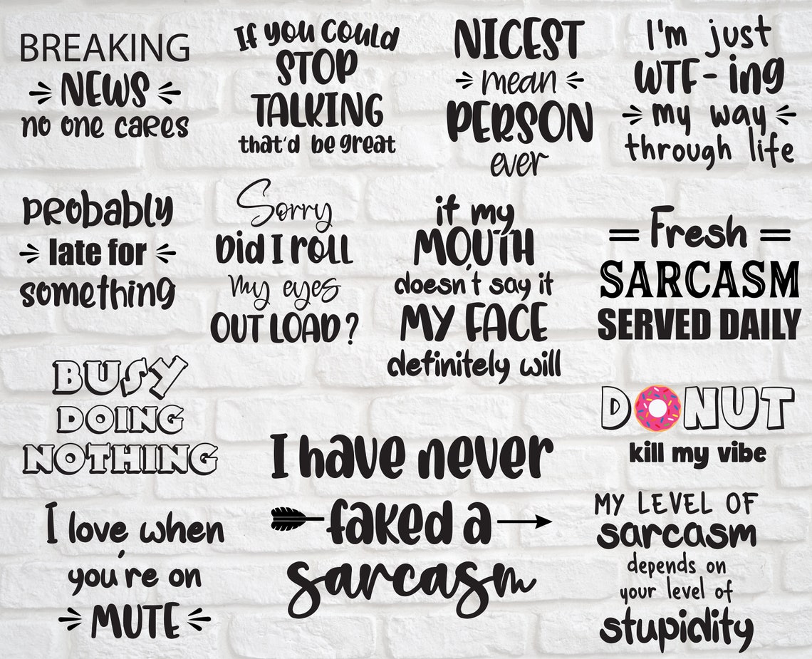 Funny Svg Bundle Funny Quotes Svg Sarcastic Svg Sarcasm Svg | Etsy