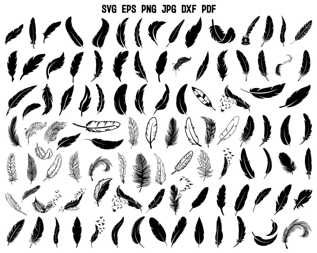 Feather SVG | Feather Silhouette | Boho Feather Cricut | Feather ...