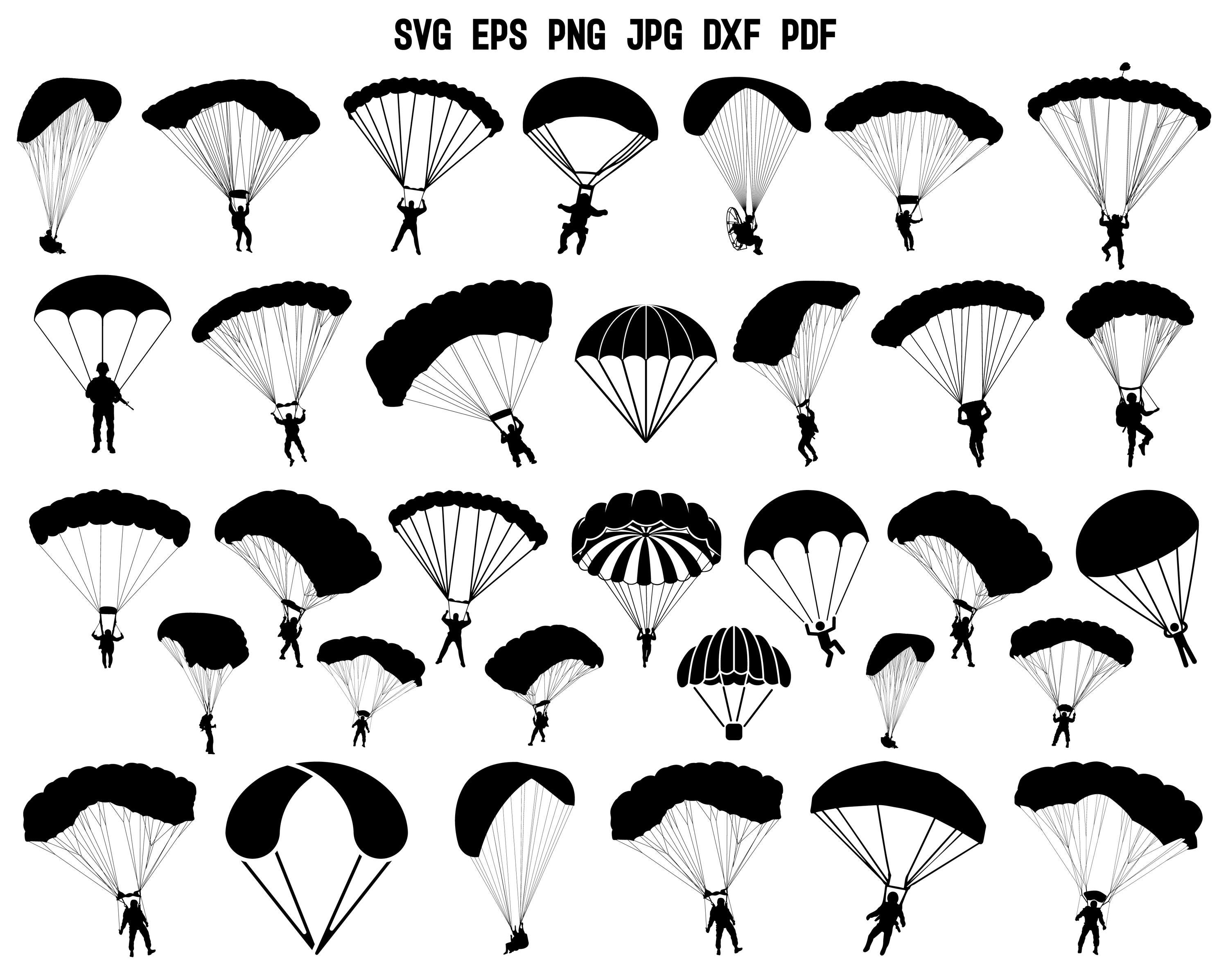 Parachute SVG | Parachute Silhouette | Parachute Cut File | Paramotor ...