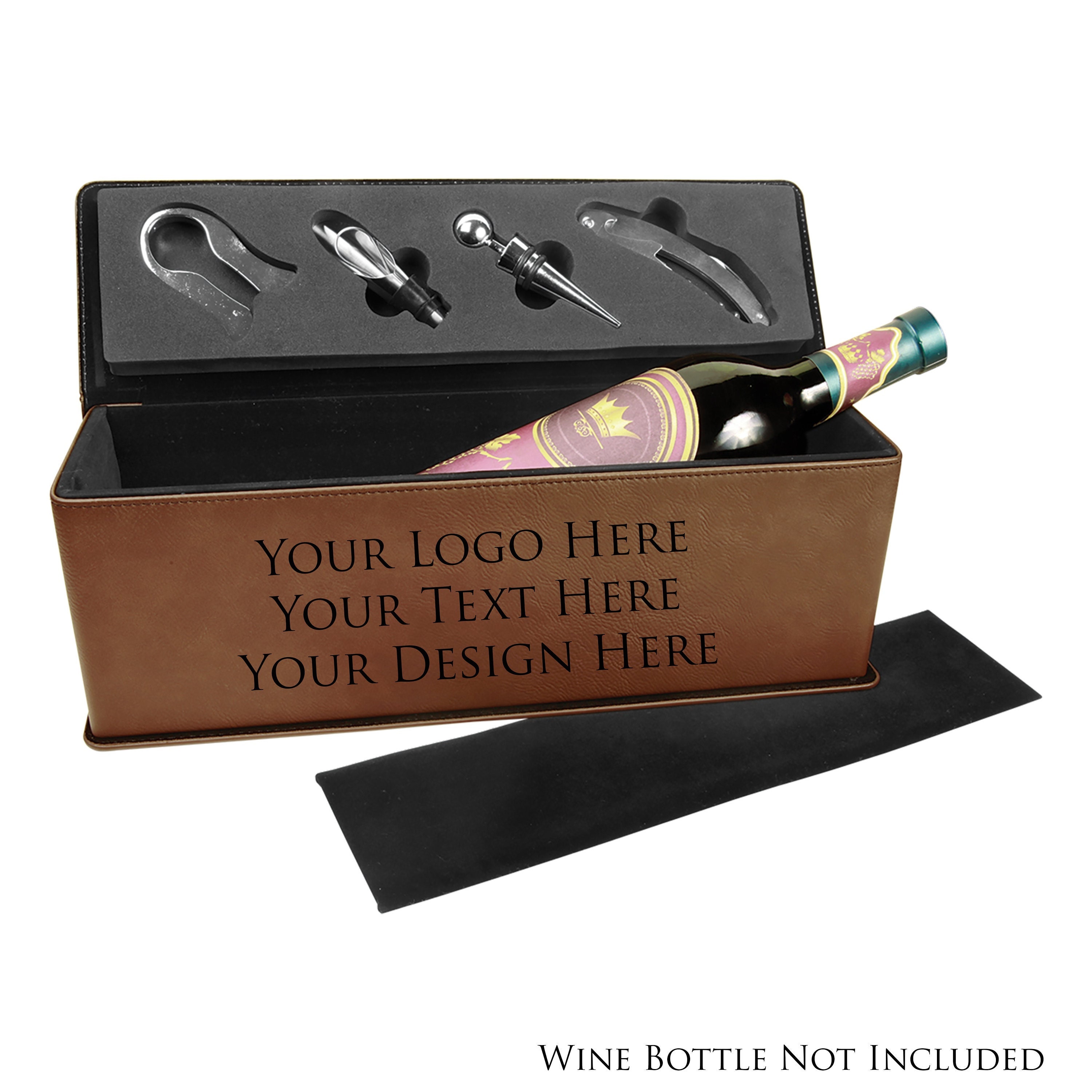 Custom Engraved Single Wine Presentation Box | Personalized Leatherette ...
