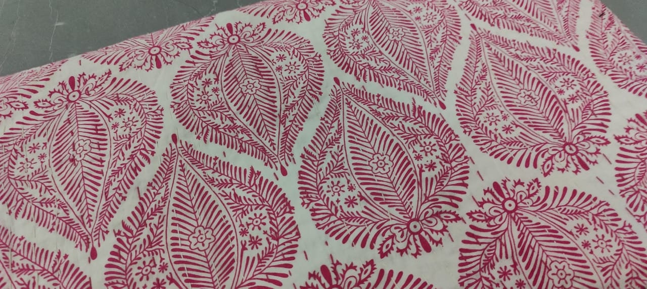 Floral Kantha Quilted Hand Block Print Kantha Quilt Light Weight Floral ...