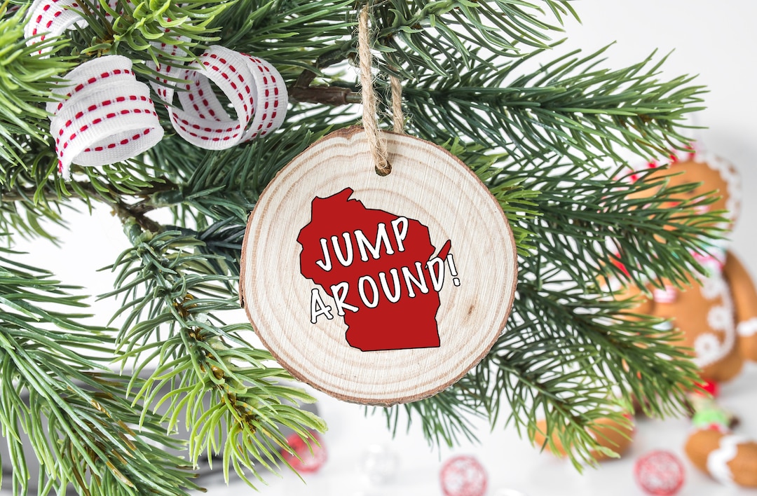 Wisconsin Jump Around Wood Slice Ornament - Etsy