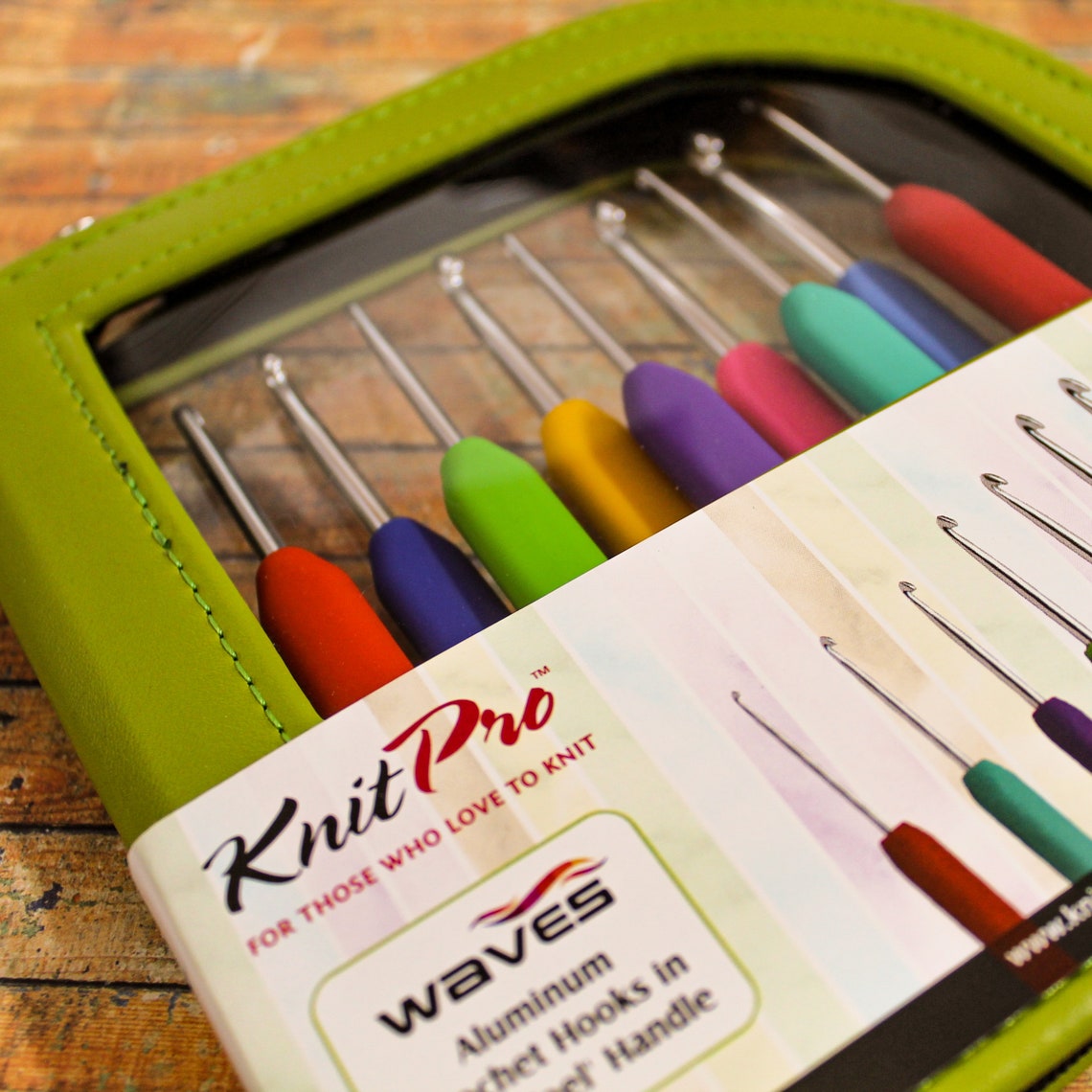 Knitpro Waves Crochet Hook Set With Faux Leather Case Pink - Etsy UK