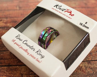 Knitpro Row Counter Ring Jewellery Knit Tally Register 6 Sizes Rainbow ...