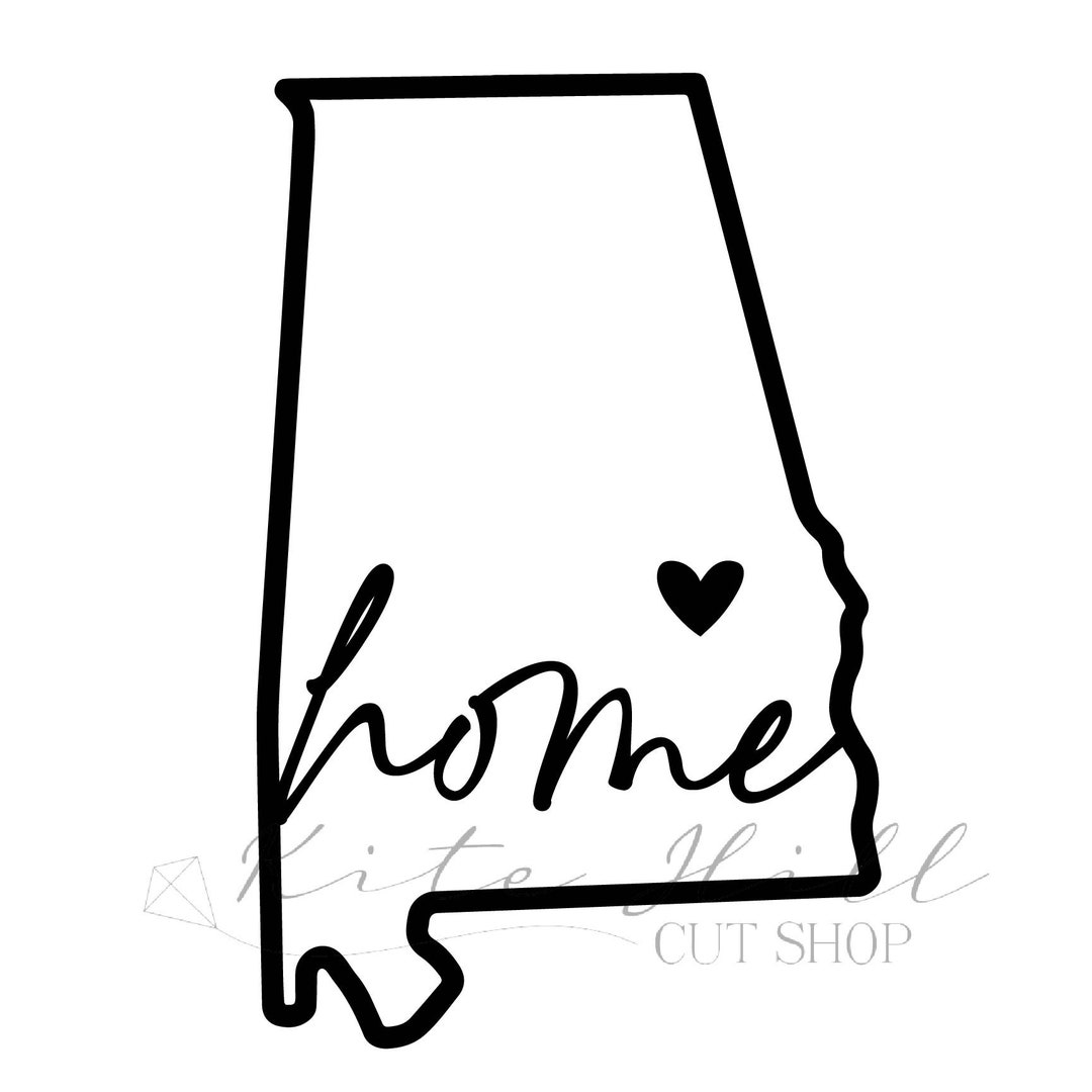 INSTANT DOWNLOAD Alabama Home Svg, Png, Dxf Cut File, Silhouette and ...