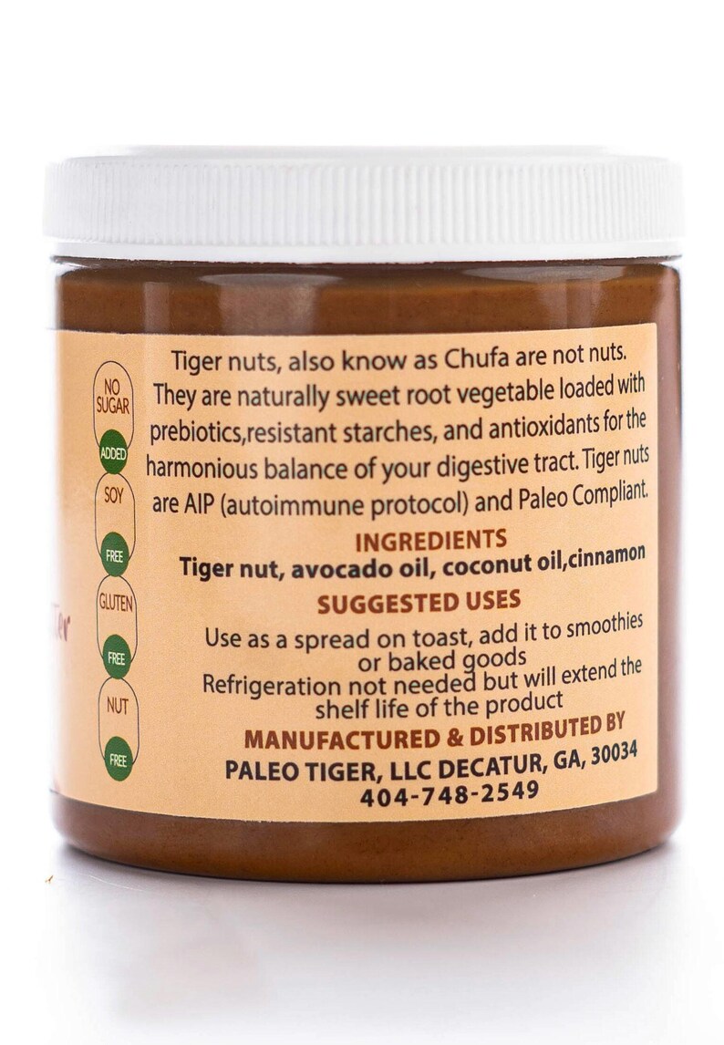 Tiger Nut Butter (cinnamon) AIP Friendly, Plant-based Protein Butter ...