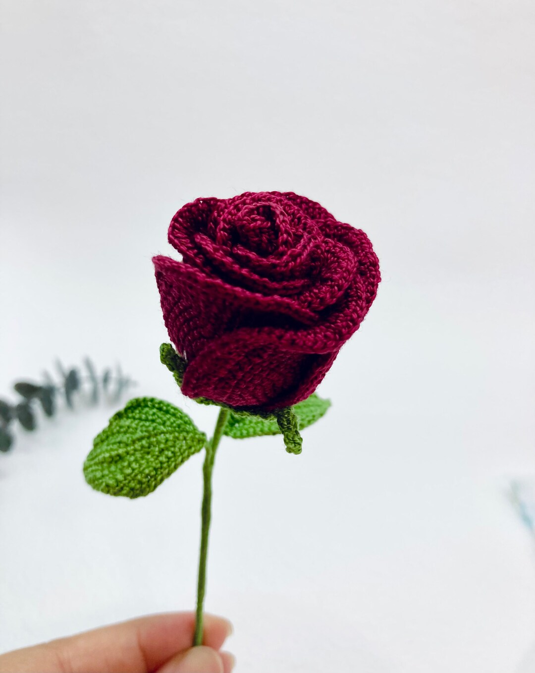 Micro Crochet Rose Crochet Red Rose Never Die Flowers - Etsy