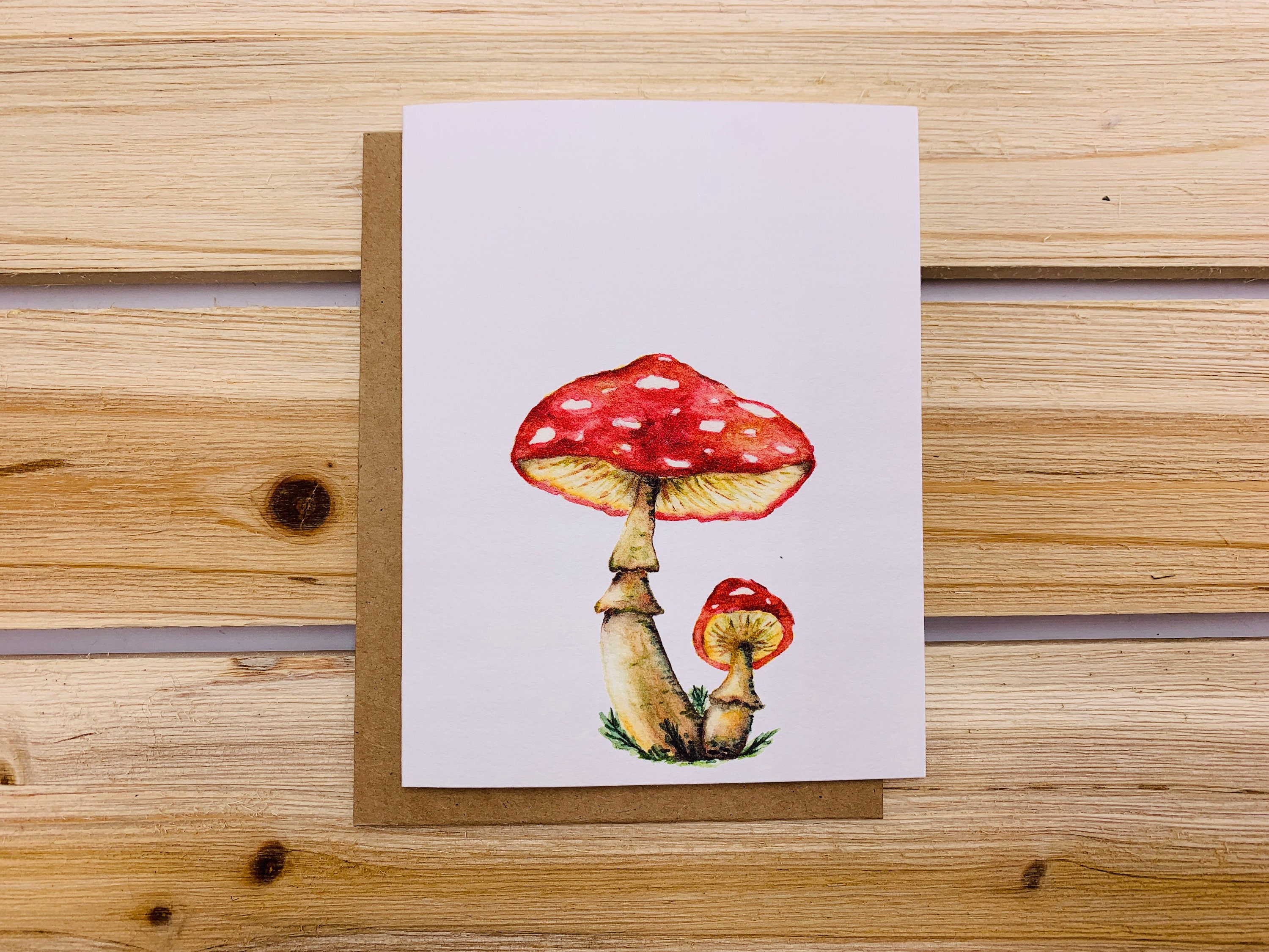 Watercolor Fall Themed Note Card Set | 4 Cards With Kraft Envelopes ...