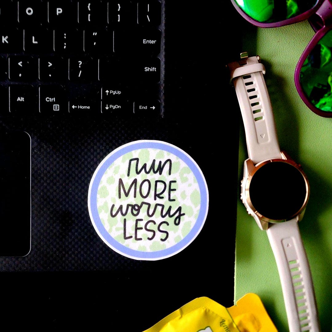 RUN MORE, WORRY Less Sticker // Run More Worry Less Half Marathon Trail ...