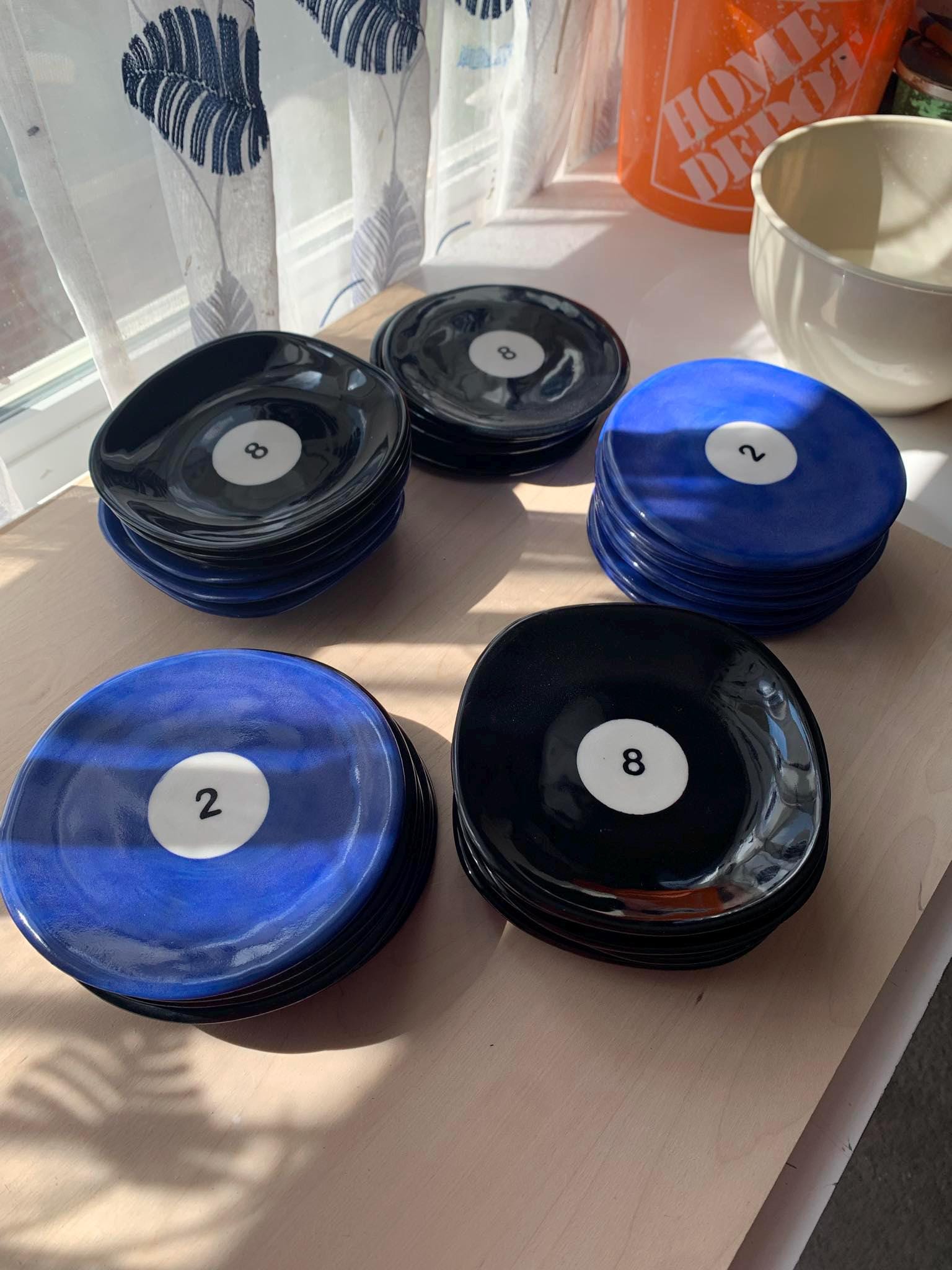 Billiard Ball Deep Plate, Handmade Stoneware Ceramic, Tableware - Etsy