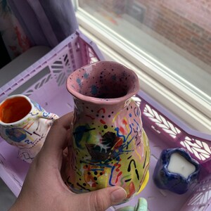 Hand-built Ceramic Table Vase in Patchwork 02 - Etsy