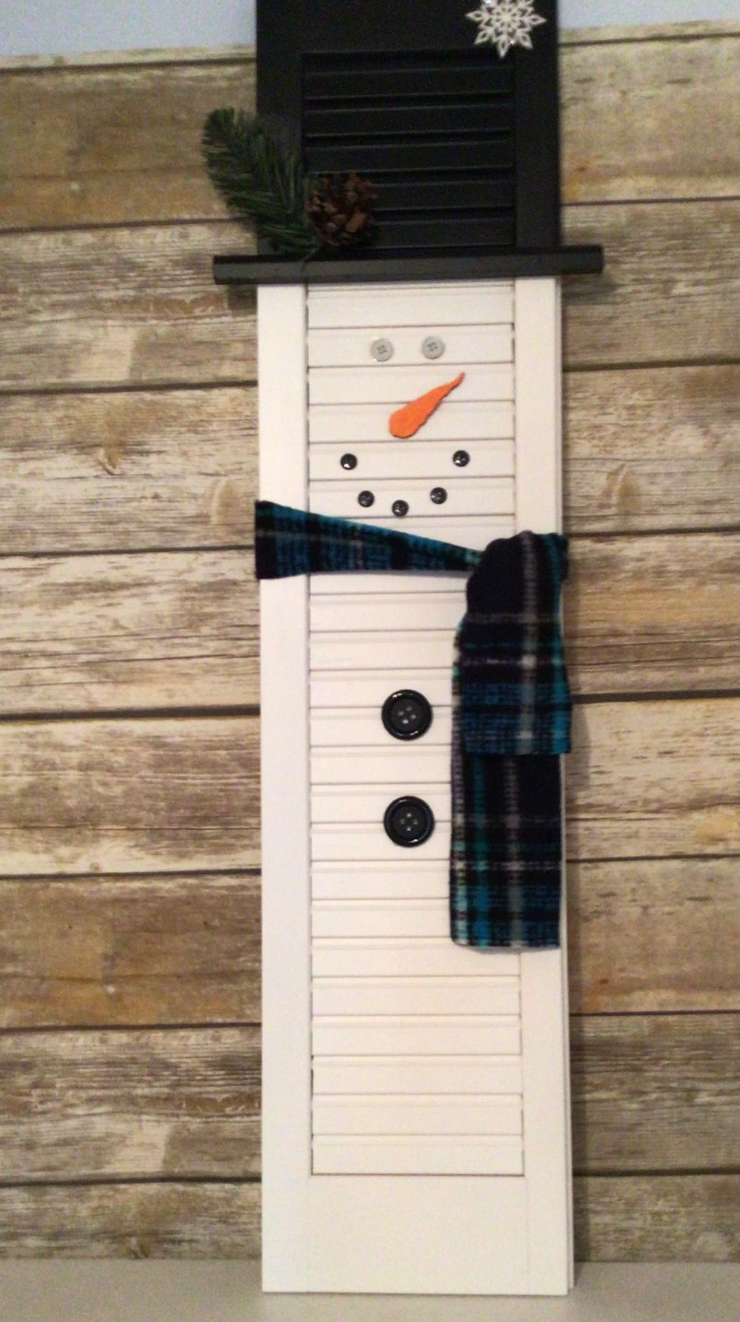 Snowman Shutter Decor: Upcycled Winter Decoration (34" Tall) - Etsy