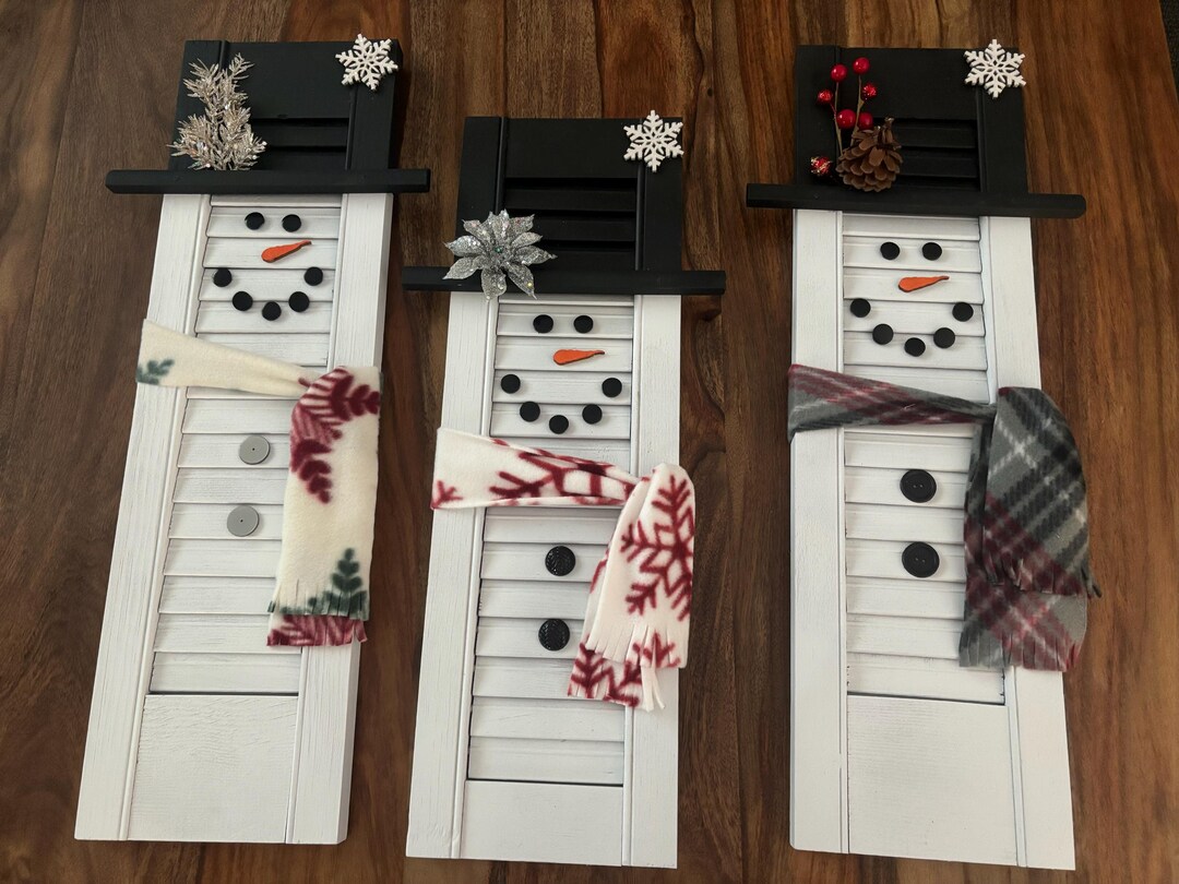 Snowman Shutter Decor: up Cycled Winter Decoration - Etsy