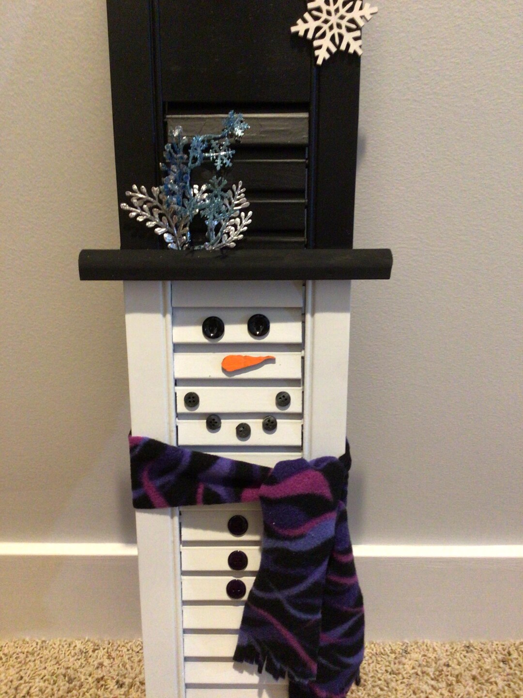 Snowman Shutter Decor: up Cycled Winter Decoration (21” Tall) - Etsy