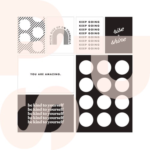 1 Month Old Baby Girl Journal Cards. Digital Scrapbooking. | Etsy