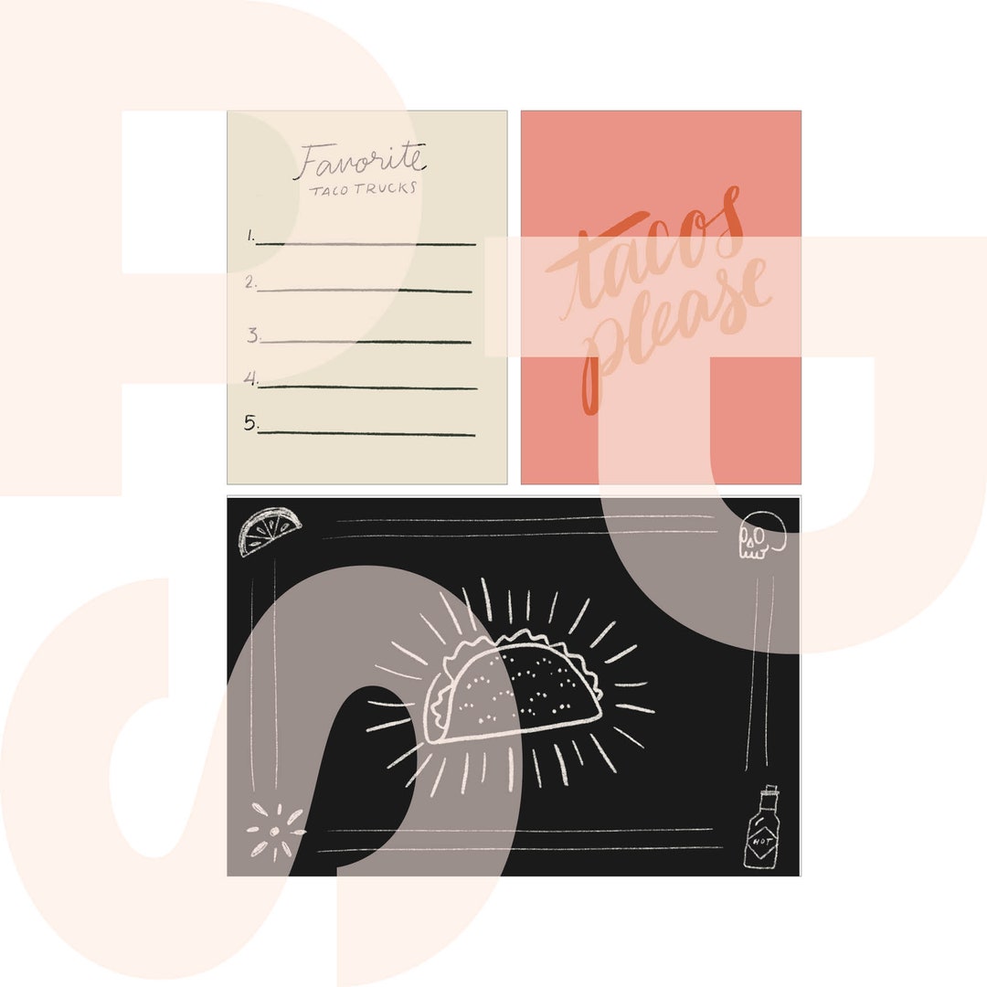 Taco Tuesday | Printable Card Set - Etsy
