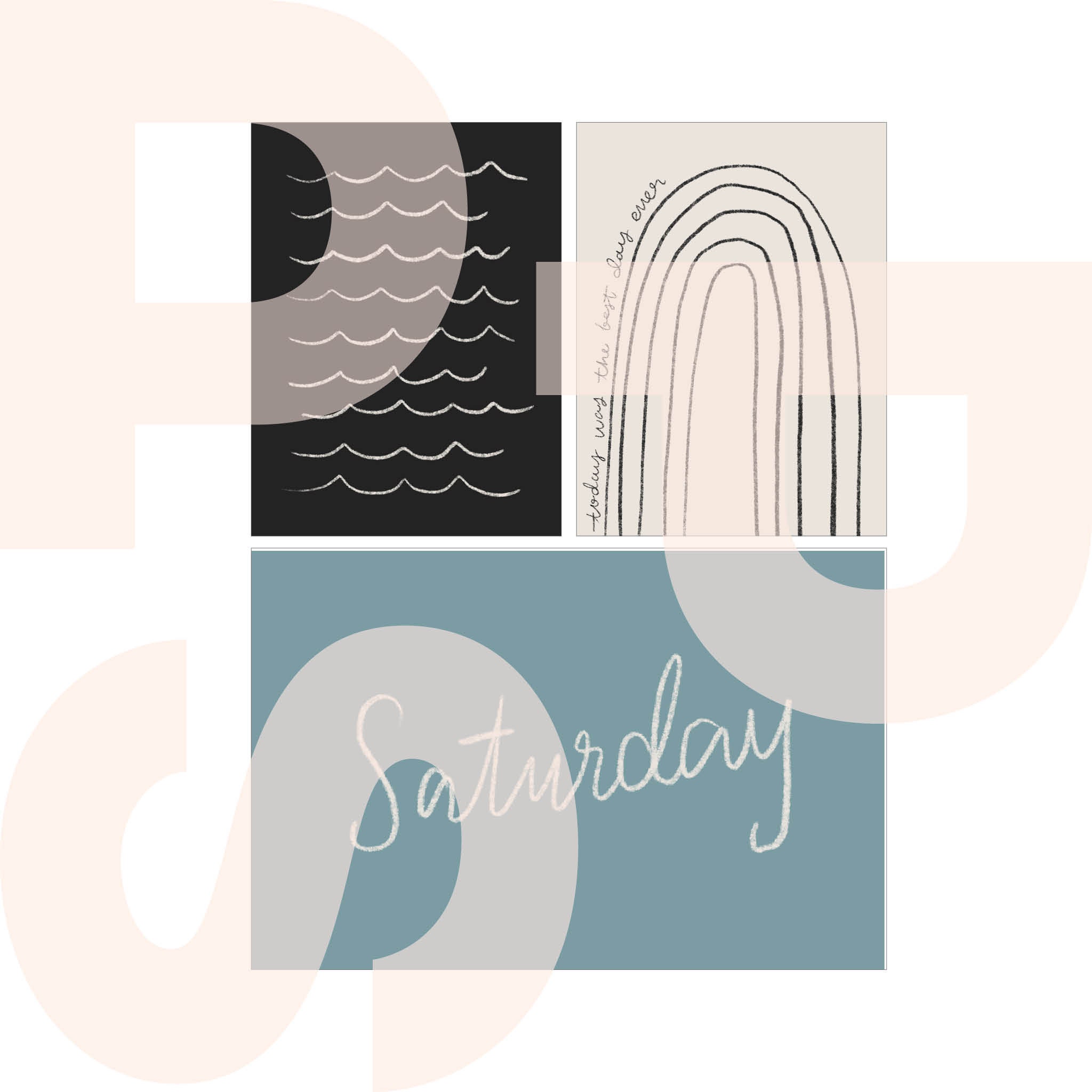 Saturday | Printable Card Set - Etsy