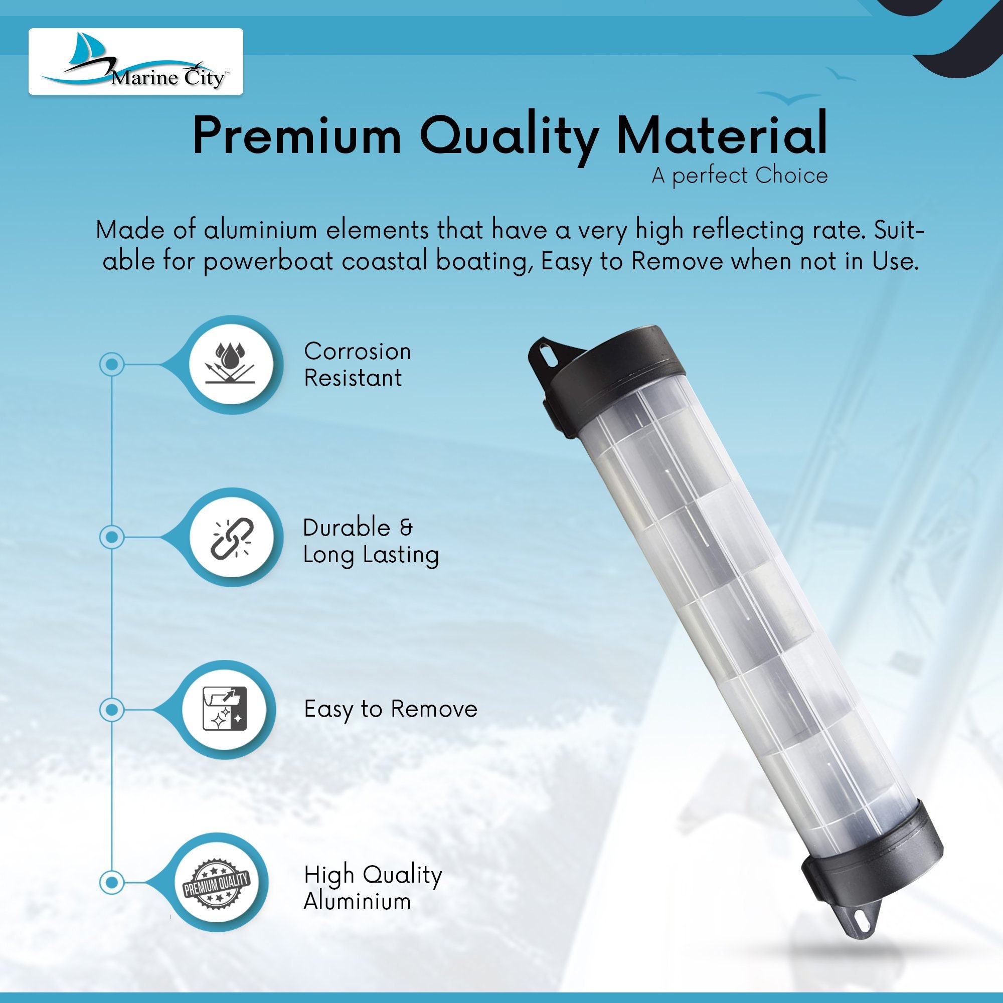 Marine City Tube Type Radar Reflector for Sailboats 4 Inch X 23 Inch ...