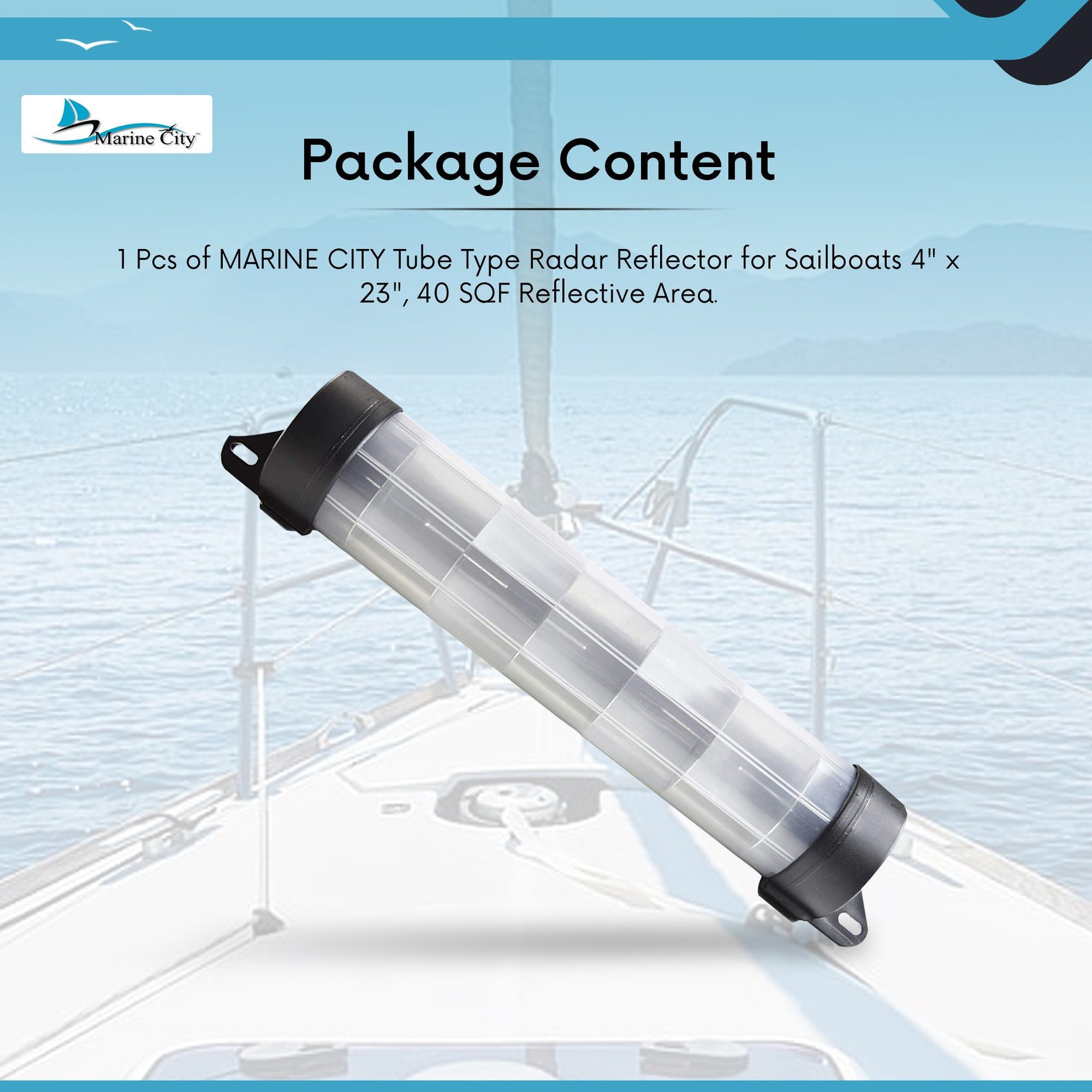 Marine City Tube Type Radar Reflector for Sailboats 4 Inch X 23 Inch ...