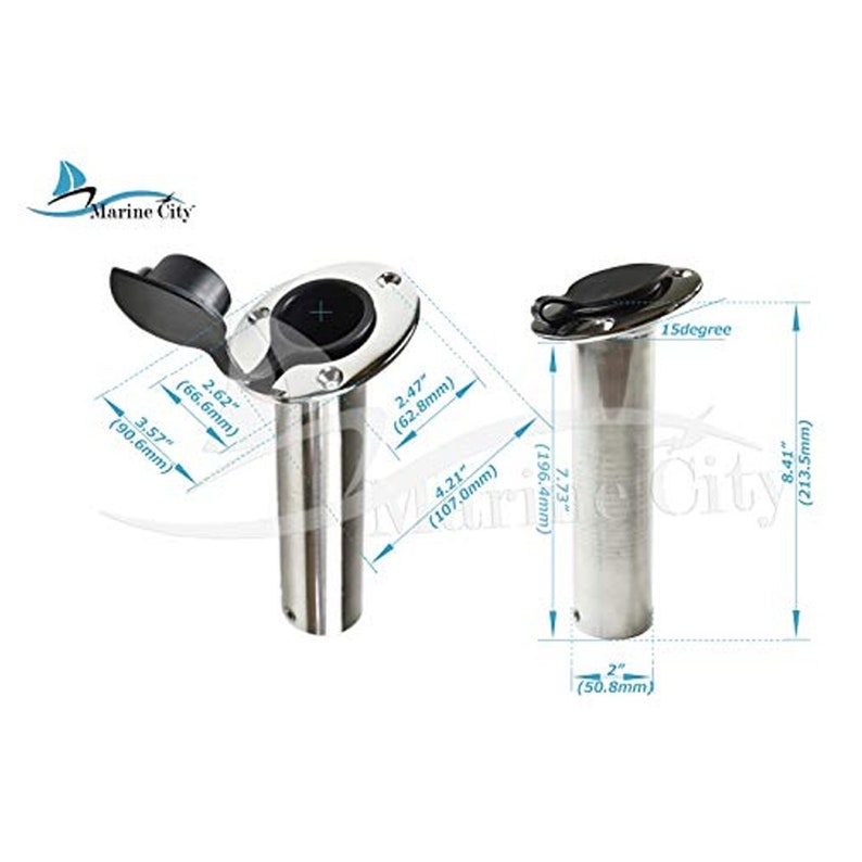 Marine City Stainless Steel Flush Mount Rod Holder & PVC Liner - Etsy